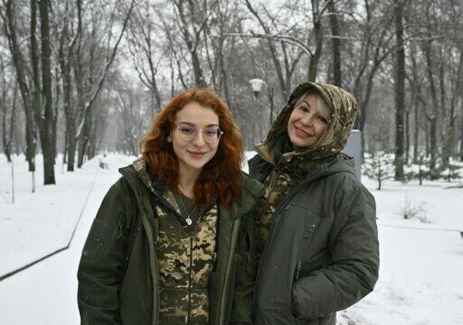 Ukrainian servicewomen Veronika and her mother, Natalia, serve in the ...