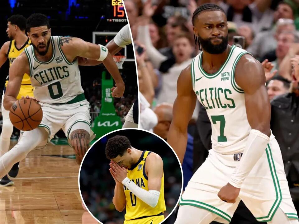 Jayson Tatum, Jaylen Brown’s clutch 3-pointer save Celtics in OT win over Pacers in Game 1