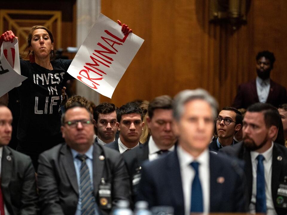 “Butcher of Gaza”: Pro-Palestine Protesters Interrupt Blinken Hearing