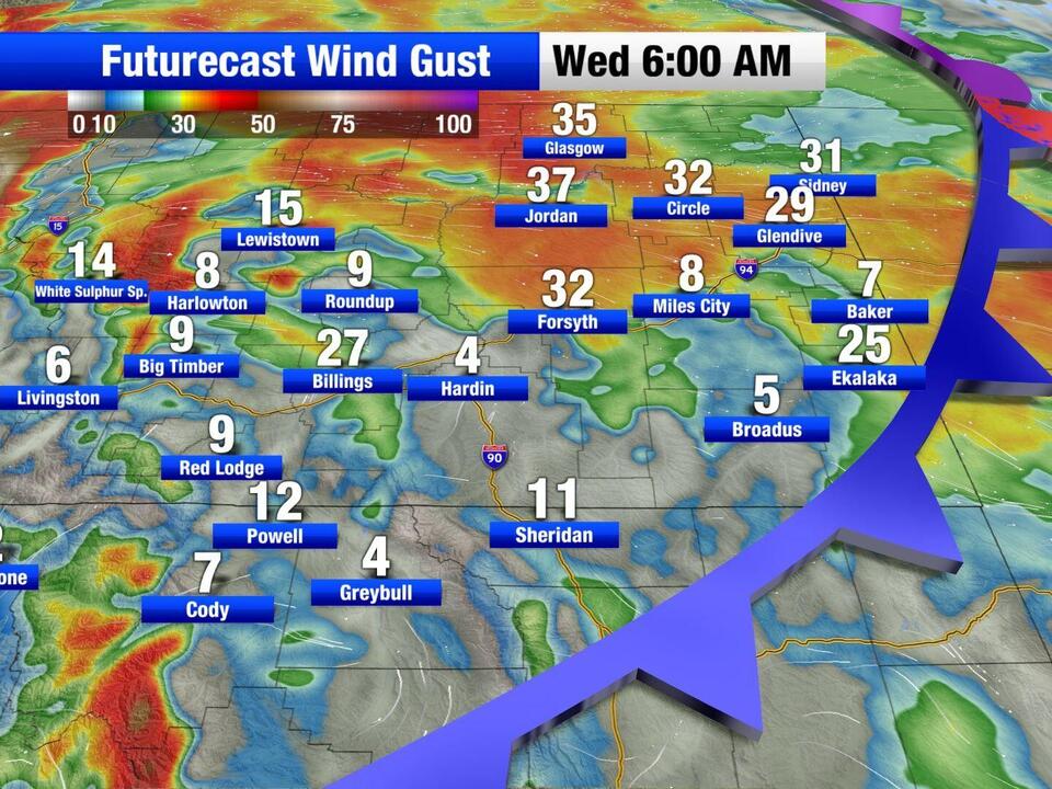 A mostly dry cold front will bring breezy to gusty winds across the region Wednesday - NewsBreak