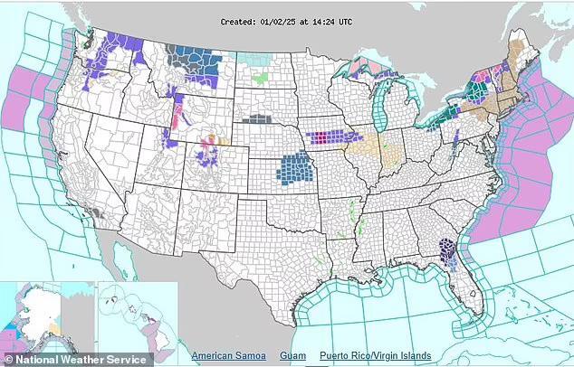 New winter storm warnings issued in four states as experts forecast 14 ...