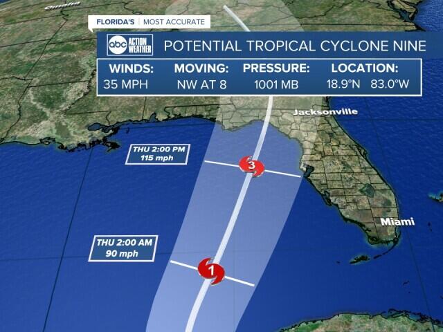 Hurricane Watch issued for Tampa Bay ahead of Potential Tropical Cyclone #9