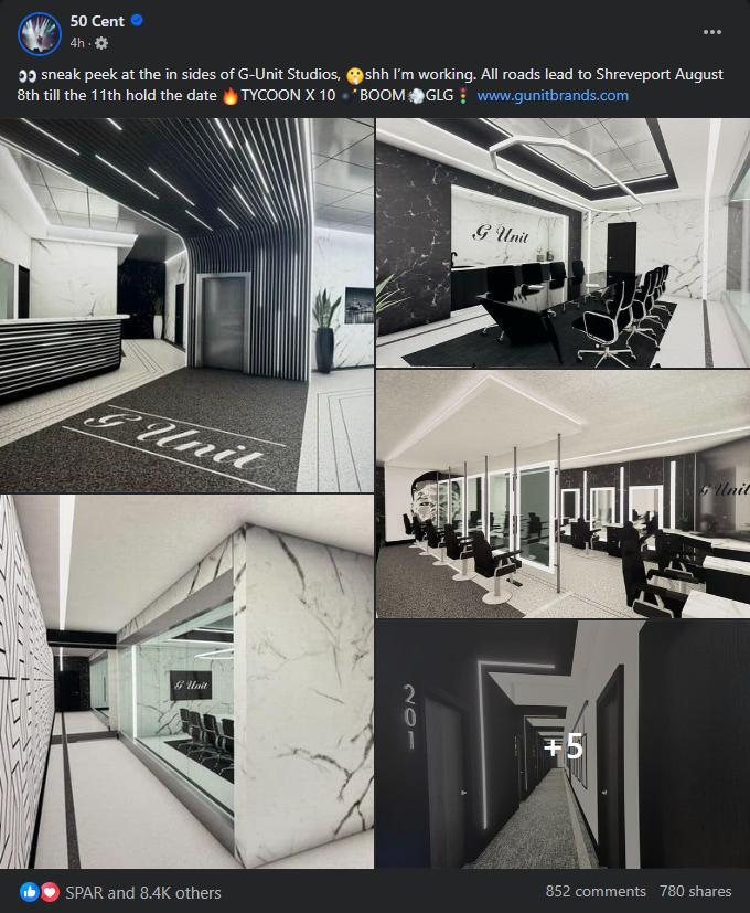 50 Cent shares concept photos of G-Unit Studios’ interior - NewsBreak