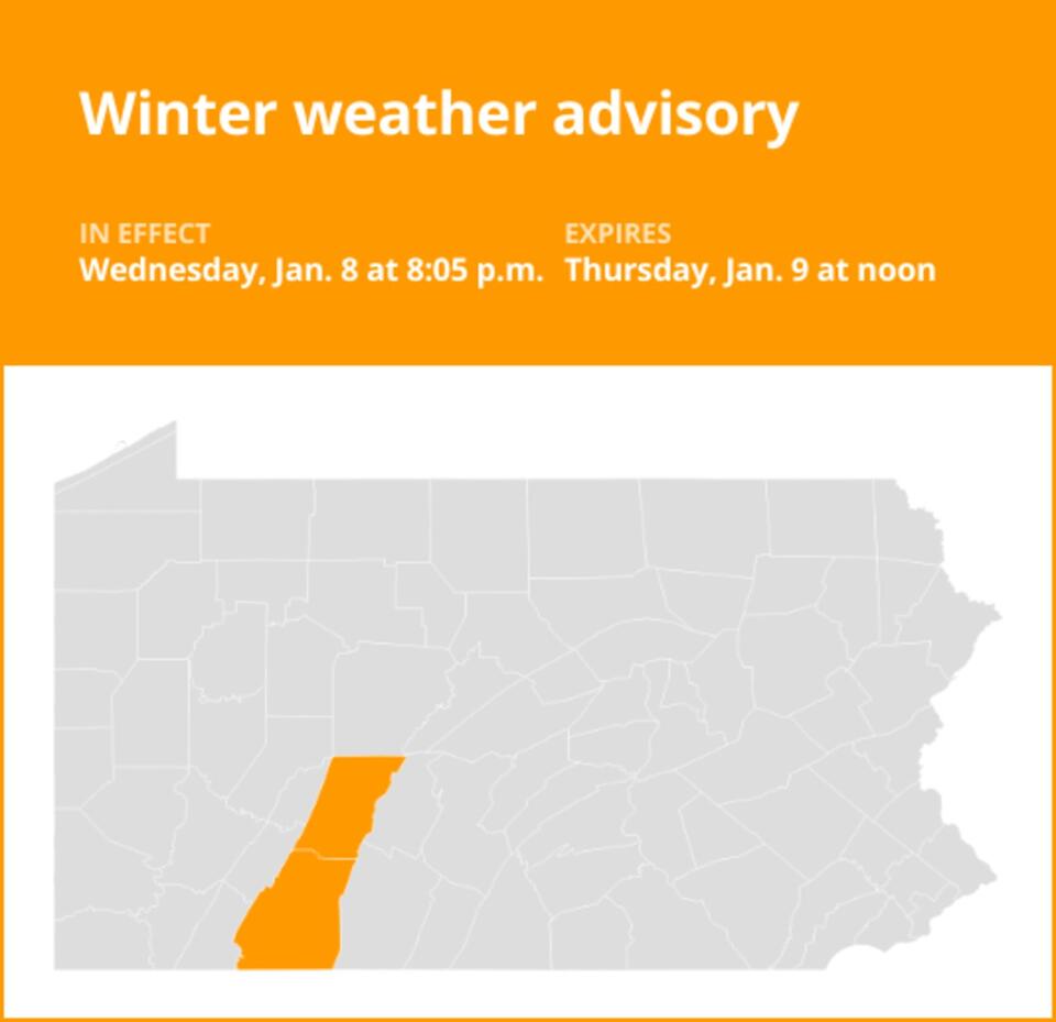 Update: Winter weather advisory issued for Cambria and Somerset ...