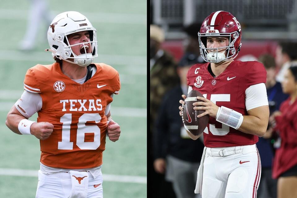 Alabama QB Ty Simpson Exchanging Tips With Texas QB Arch Manning ...