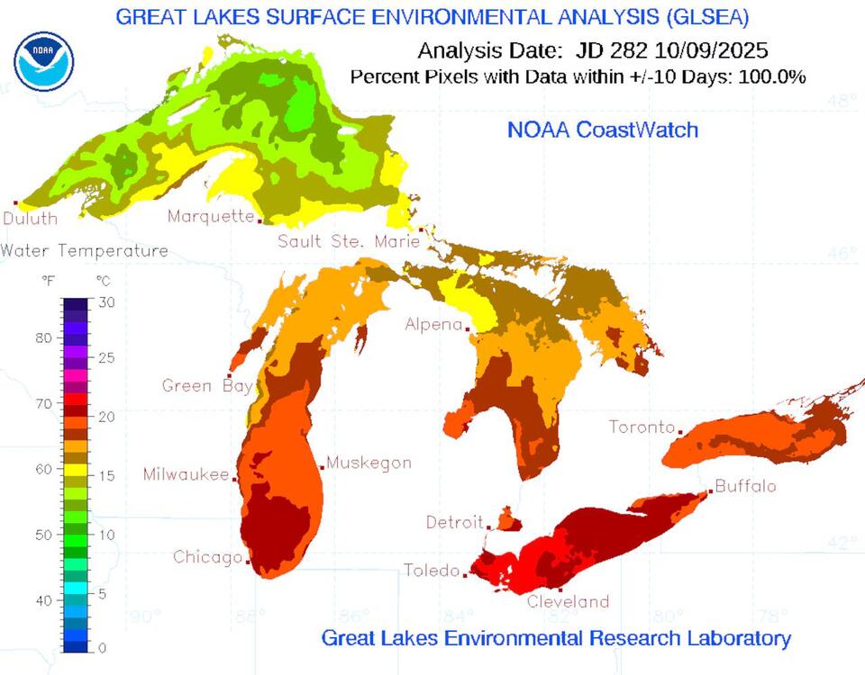 Lake Michigan water temperature: Record warmth could impact winter ...