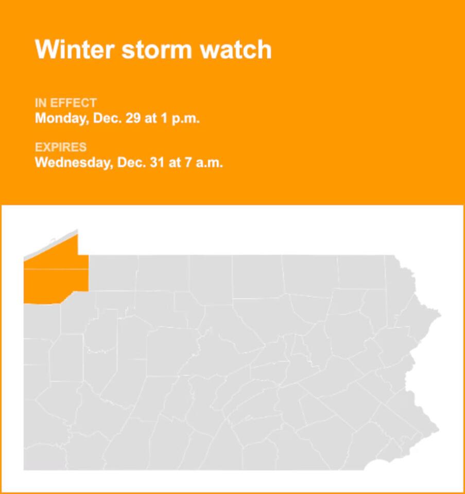 Update: Southern Erie and Crawford County under a winter storm watch ...