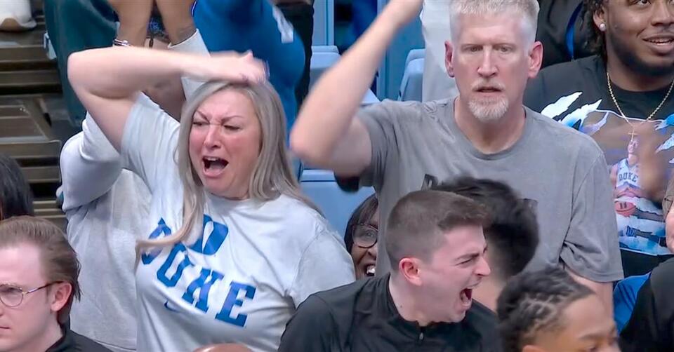 Watch: Cooper Flagg's mom shouts expletive in reaction to two-handed ...