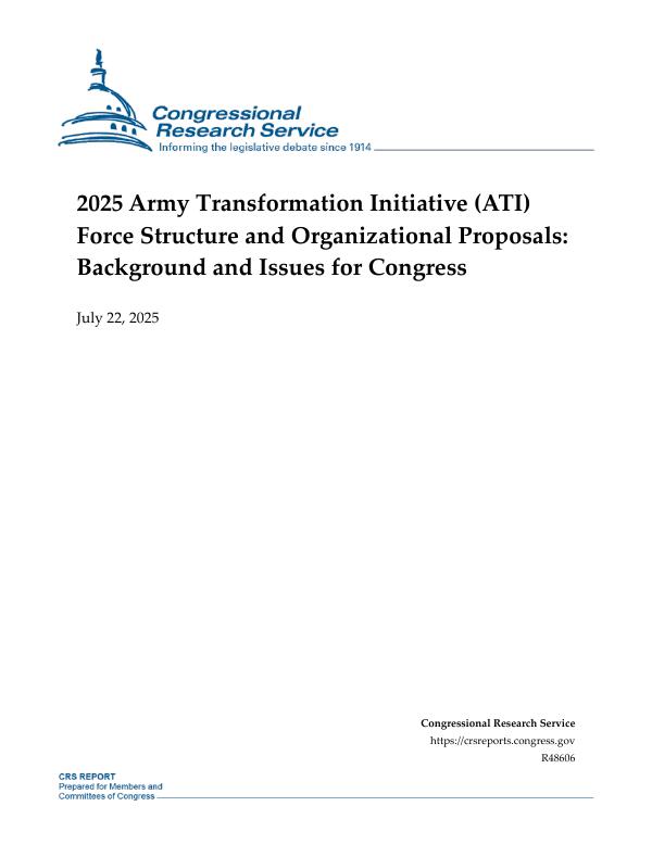 2025 Army Transformation Initiative (ATI) Force Structure and ...