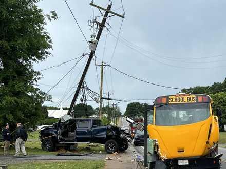 School bus crashes on Spartanburg County, South Carolina, road ...