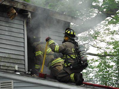 Firefighters team up to battle structure fire on May 18