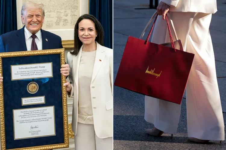 Donald Trump Sends Venezuelan Opposition Leader Away with Trump-Branded ...