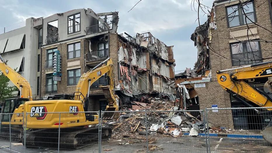 Demolition begins at Reserve at LaVista Walk apartments destroyed by ...