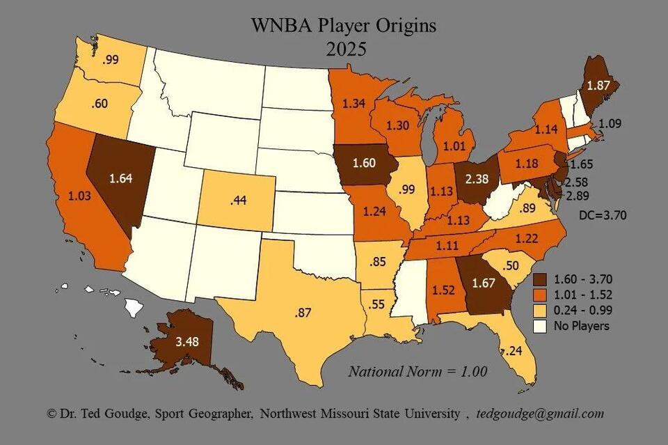 Geography with Goudge: WNBA Player Origins, 2025 - NewsBreak