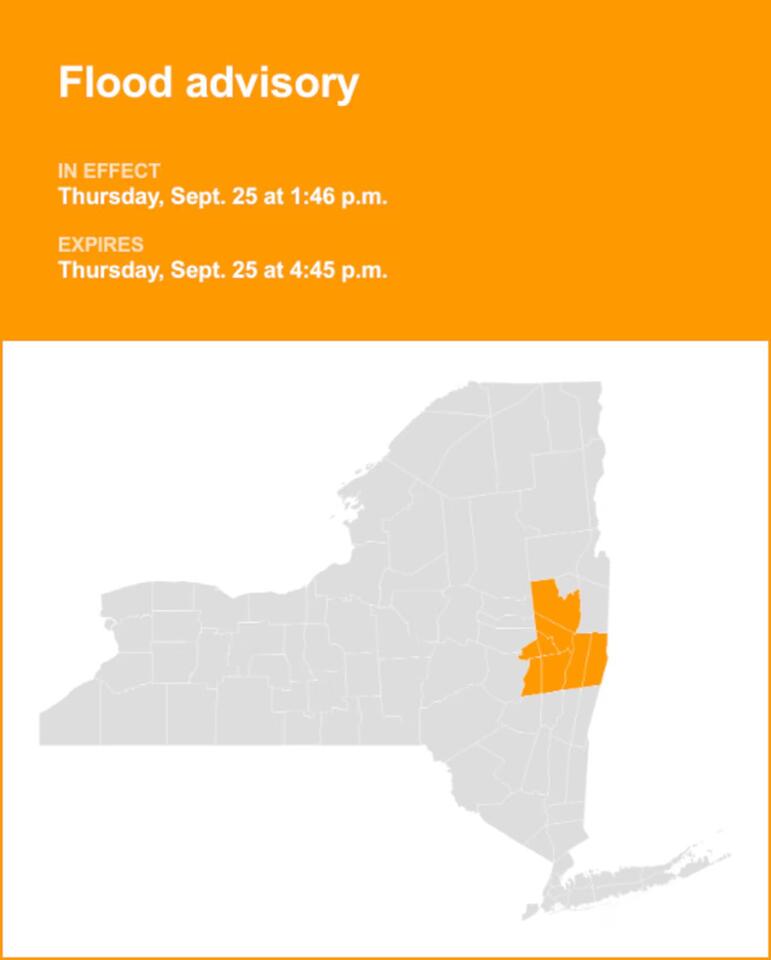 NY weather: Flood advisory active for New York early Thursday evening ...