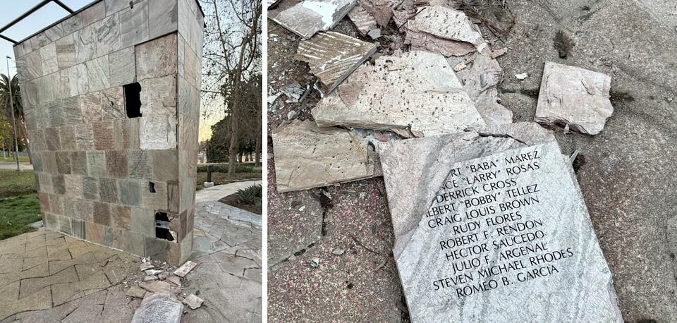 Vandals Deface The Wall Las Memorias AIDS Monument in Los Angeles ...