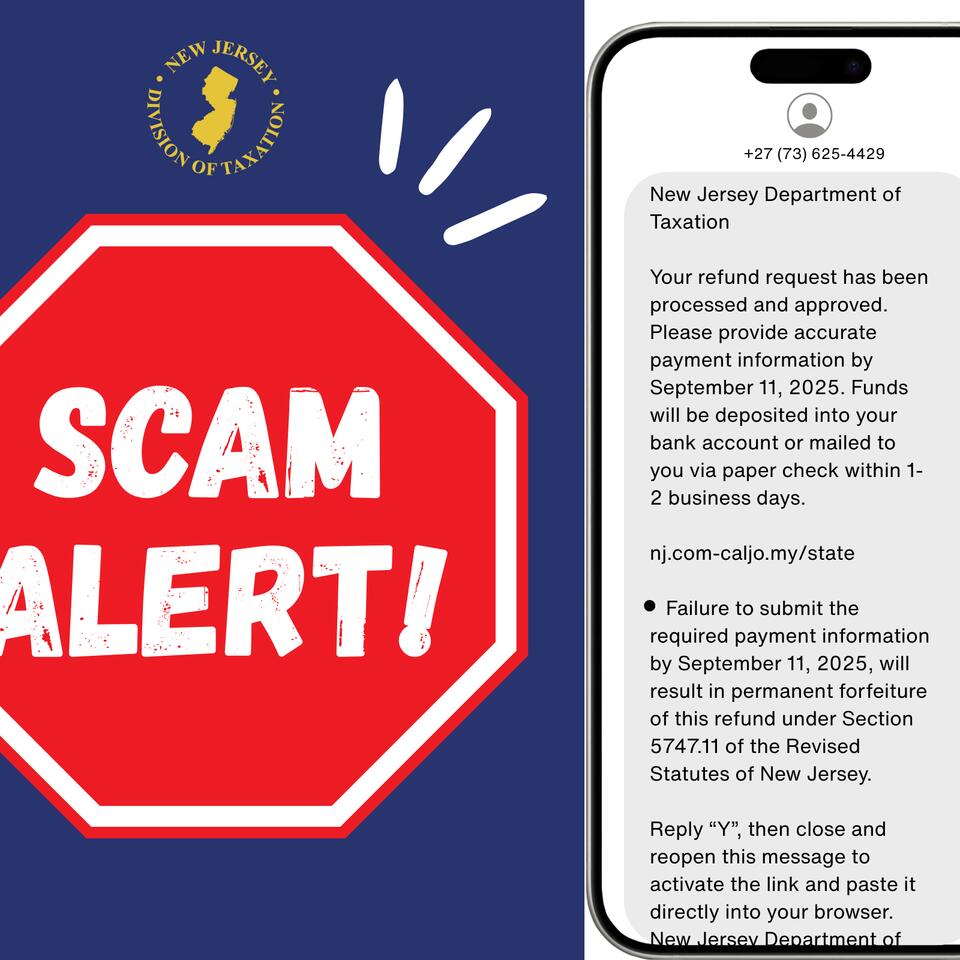 SCAM ALERT: If you receive a text message claiming to be from the NJ of ...