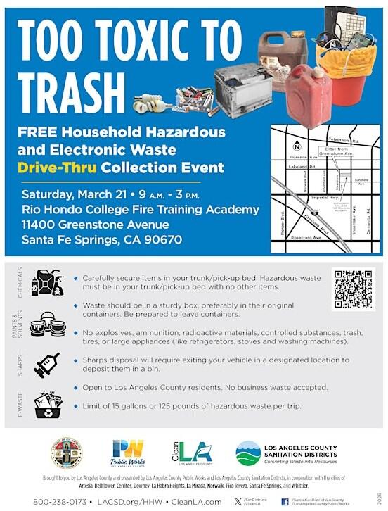 Hazardous waste drop-off event in Santa Fe Springs - NewsBreak