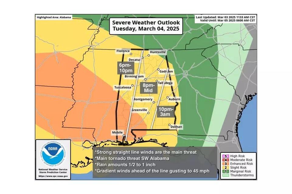 Severe Weather Outbreak Update: Alabama Faces Tornadoes & Damaging ...