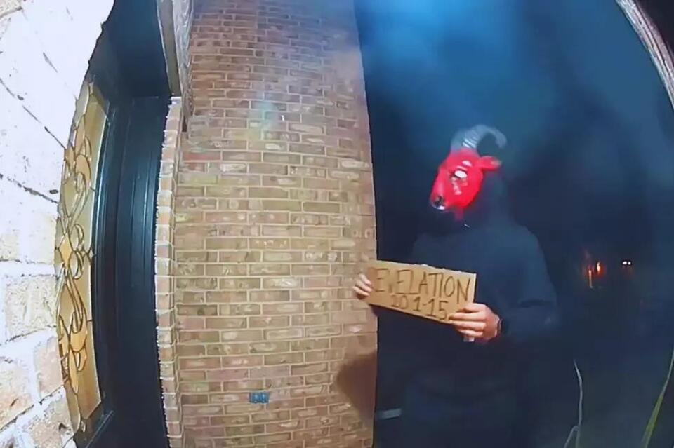 Creepy Masked Stranger with Sign Spotted at Texas Home - NewsBreak