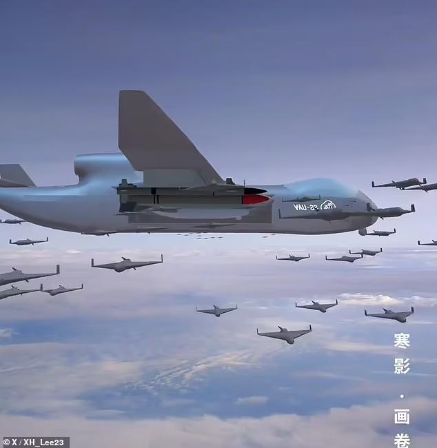 China's drone mothership: Aircraft with 82ft wingspan can 'launch 100 ...