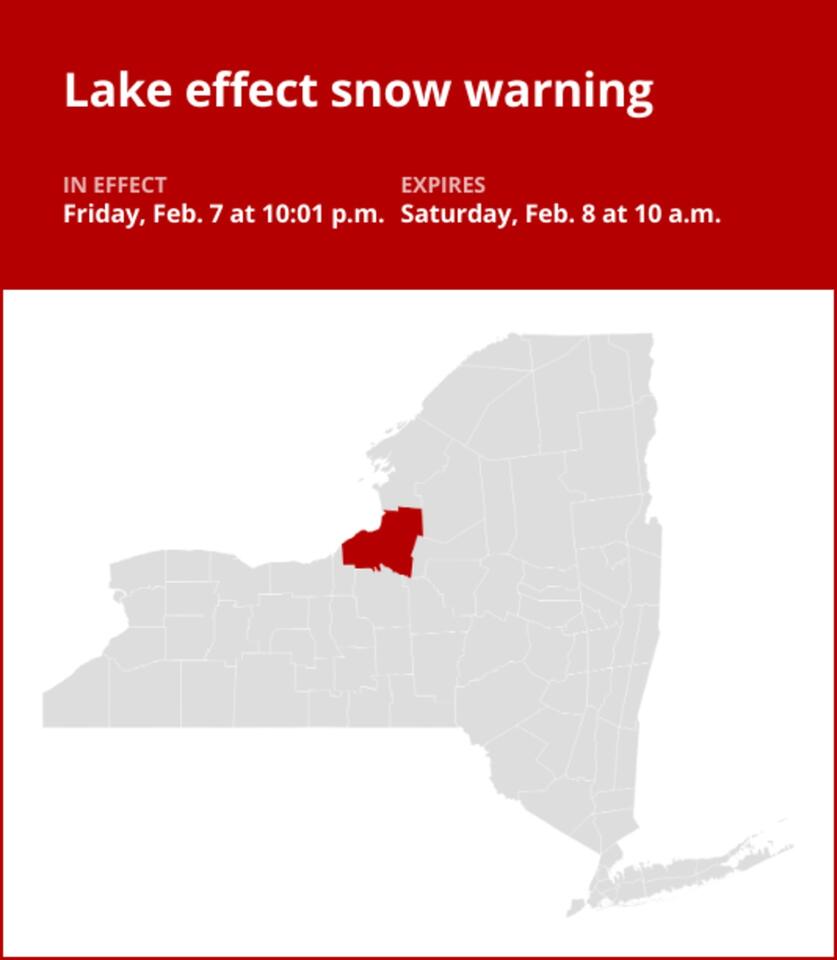 NY weather update: Lake effect snow warning issued for Oswego County ...