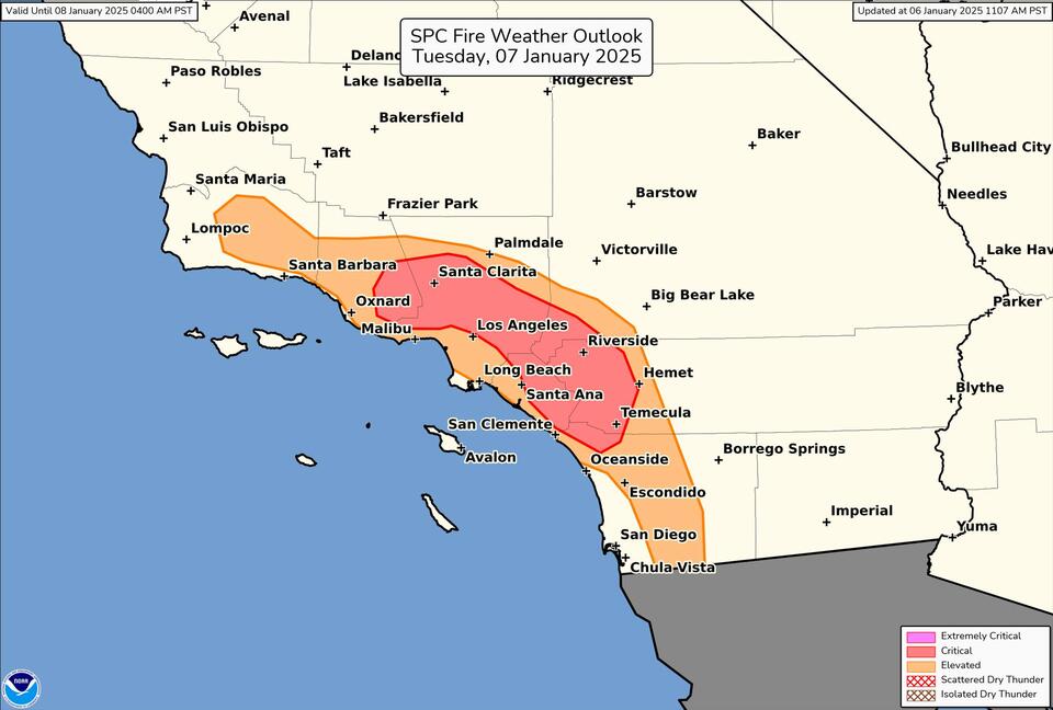 Map shows what SoCal areas will be hit hardest by windstorm - NewsBreak