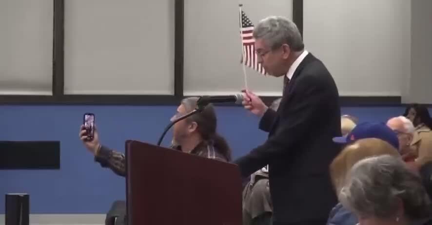 Edison, NJ Town Council bans American flags at meetings.An angry ...