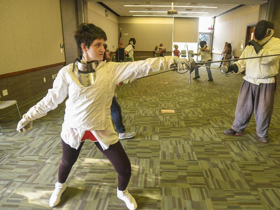 Students learn how to advance, parry and riposte at this unique library ...