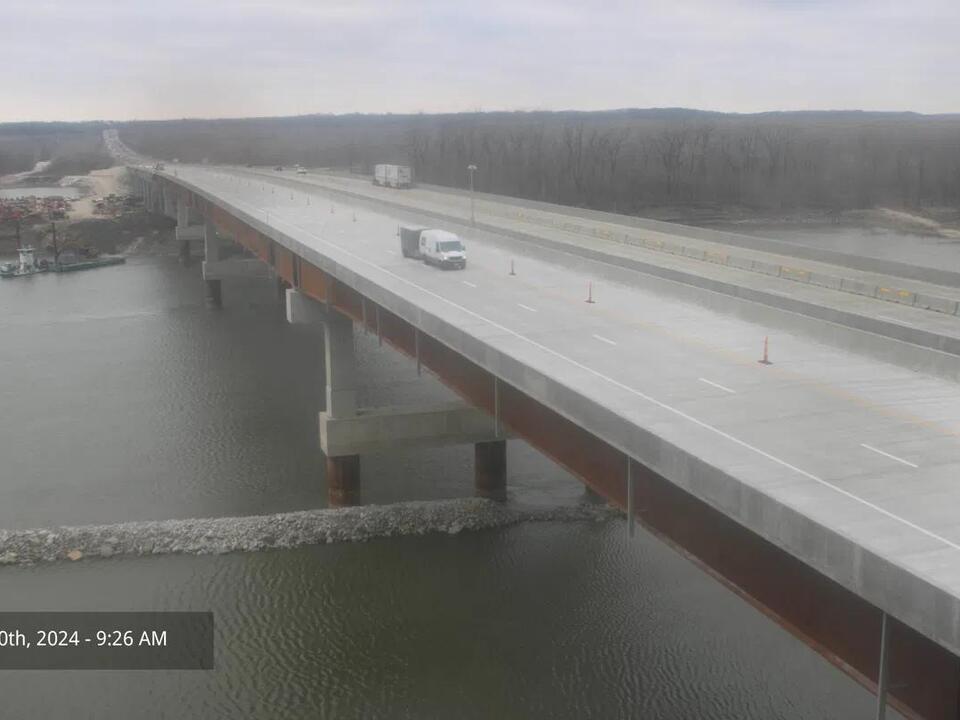 New Missouri River bridge near Rocheport fully open