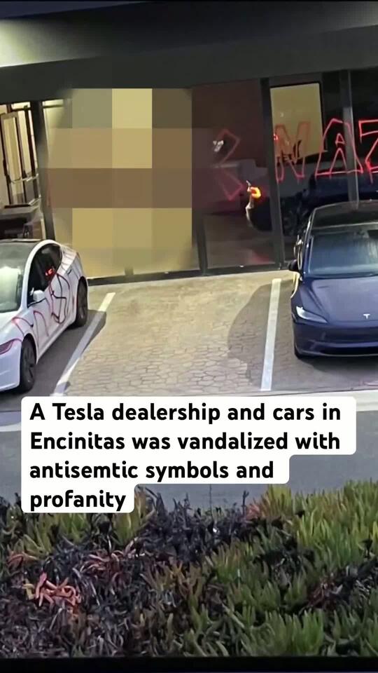 Tesla dealership in Encinitas vandalized as criticism against Elon Musk ...