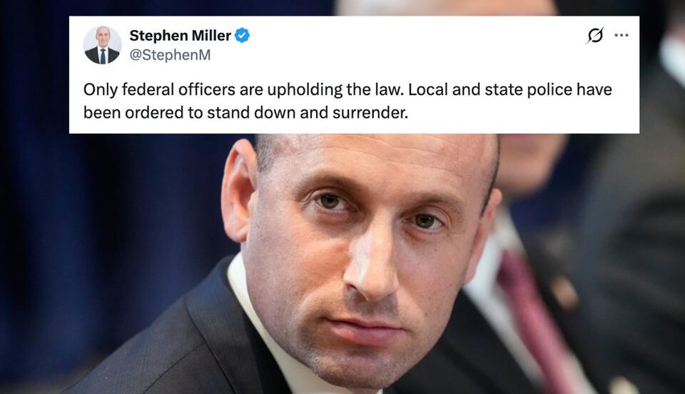 Stephen Miller Says MN Authorities Ordered to ‘Stand Down and Surrender ...