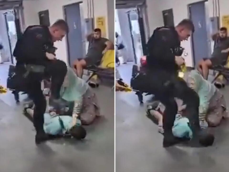 British police officer filmed stomping on man’s head at Manchester Airport