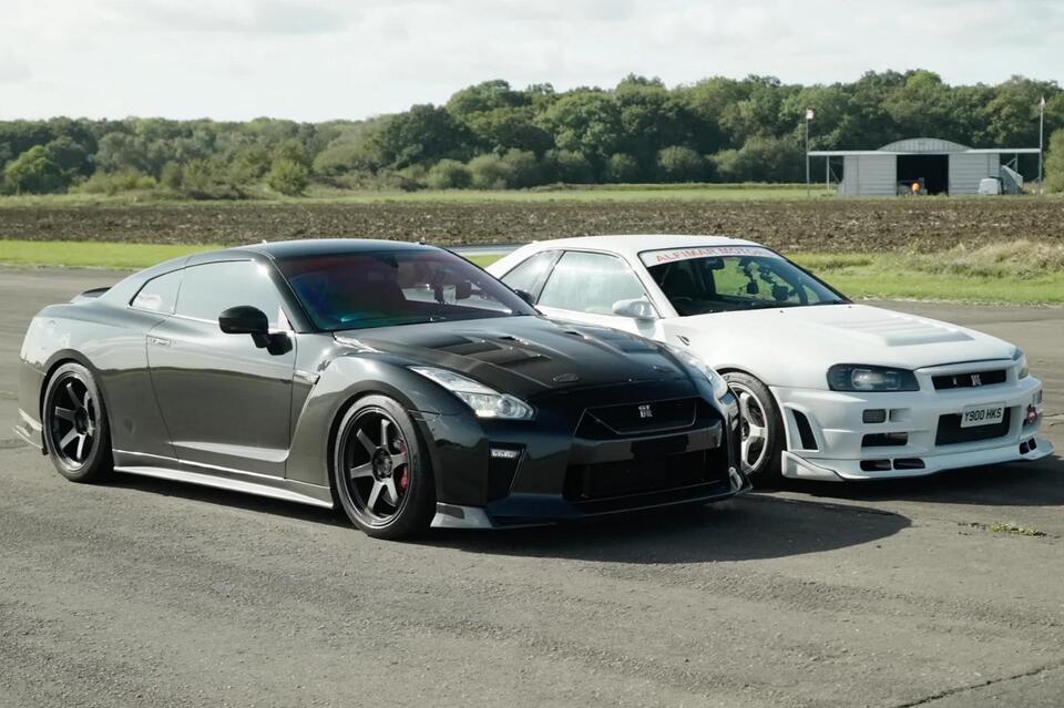 Godzilla Drag Race: Tuned Nissan Skyline GT-R R34 Vs. Nissan GT-R R35 ...