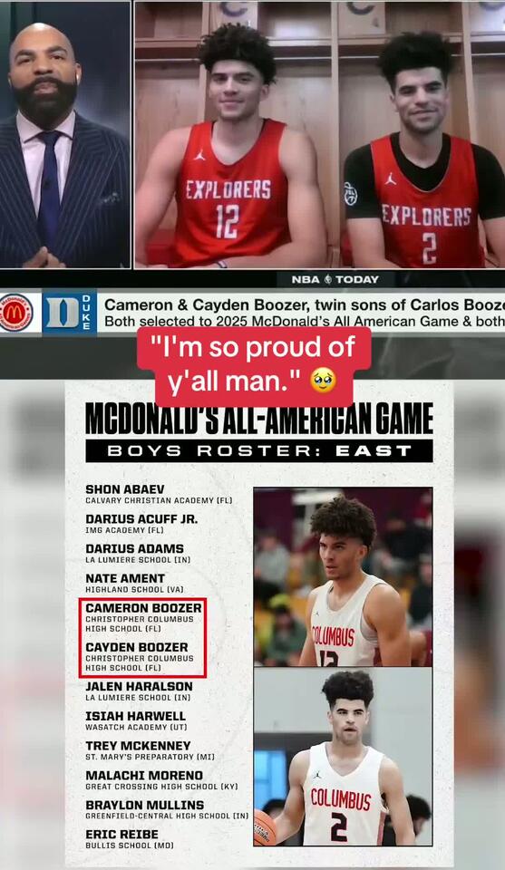 The Boozer twins surprised their dad CarlosBoozer on NBA Today after ...
