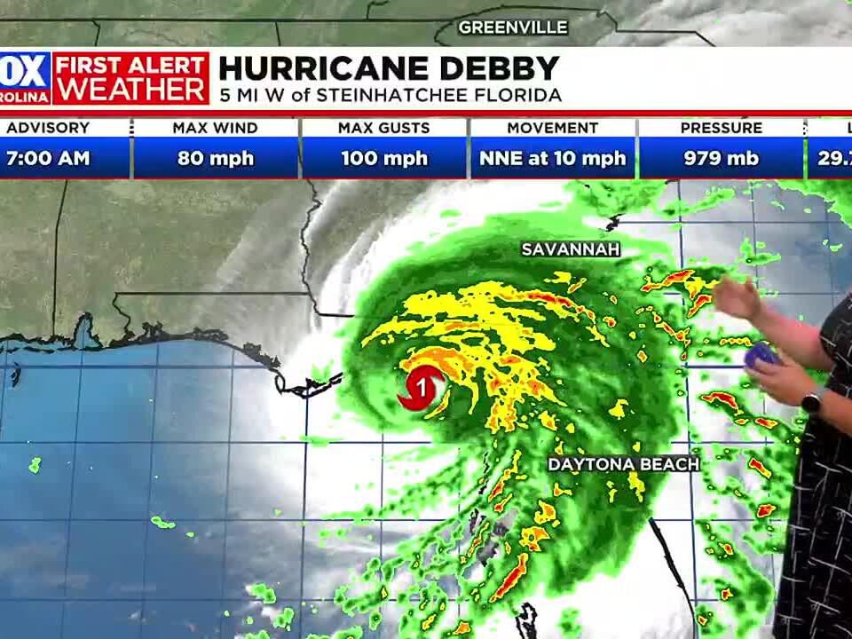 Hurricane Debby makes landfall in FL; Historic flooding possible for SC ...