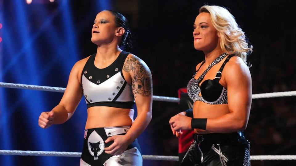 Zoey Stark and Shayna Baszler With Identical Reactions to Rhea Ripley Seemingly Adding Herself ...