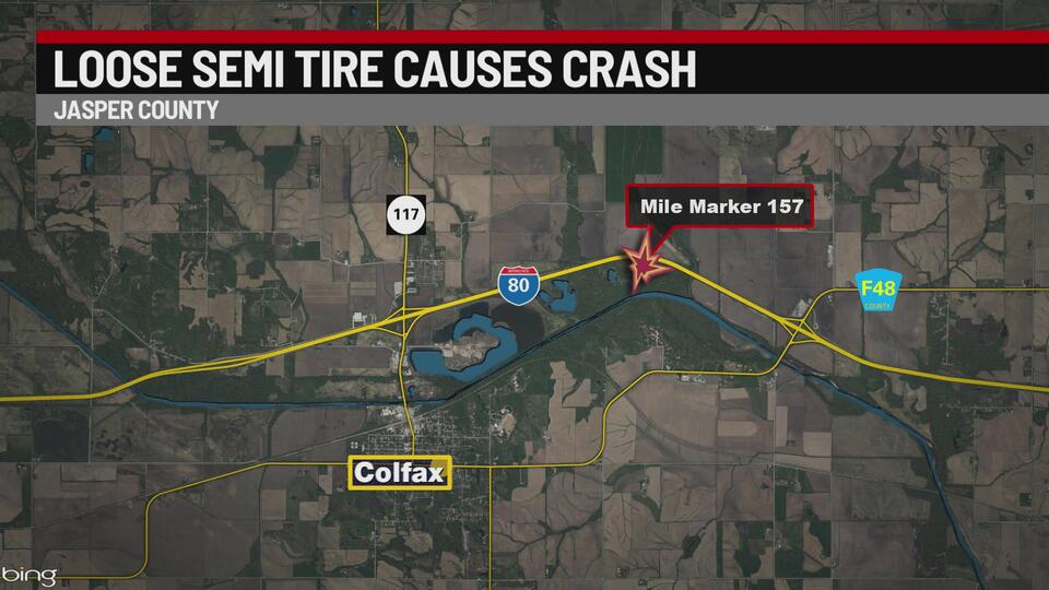 1 killed when semi’s wheel falls off, causing crash on I-80 in Jasper ...