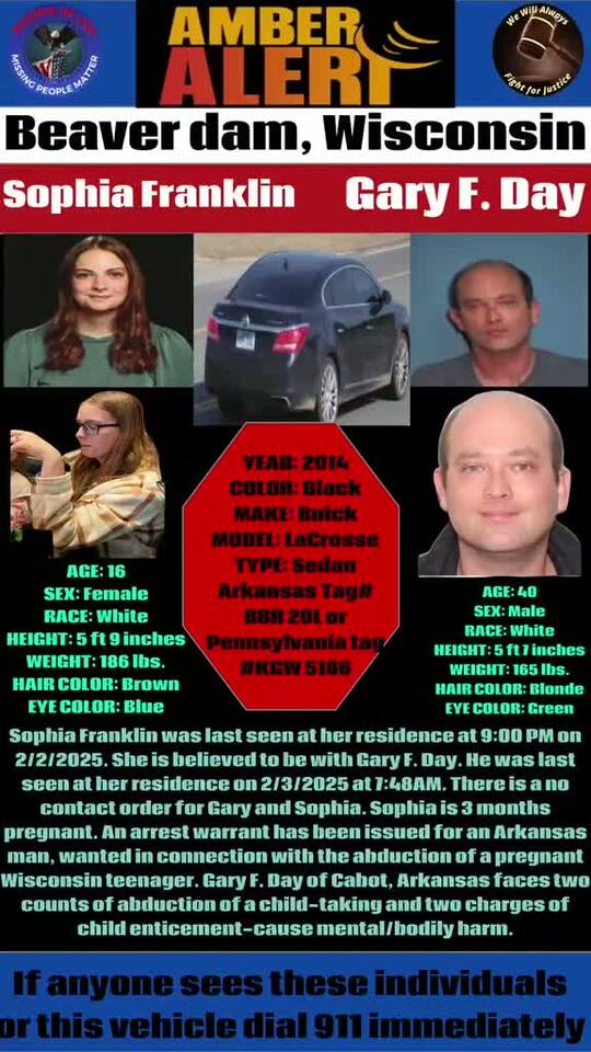 Sophia Franklin active amber alert out of Wisconsin, Missouri and ...