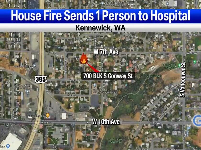 One person treated for smoke inhalation after Kennewick house fire