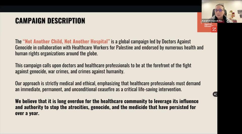 Doctors Against Genocide Discuss Potential Campaigns to End the War in ...