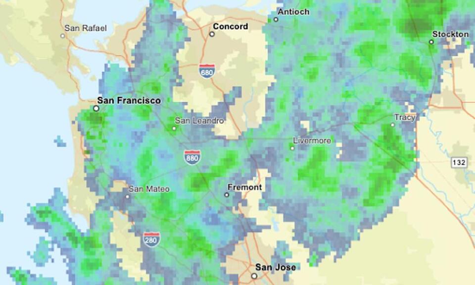 Map: Where rain is falling in the Bay Area - NewsBreak