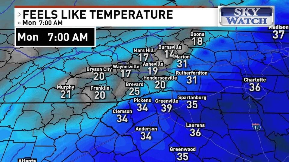Freezing temperatures, potential snow coming to the Carolinas next week ...