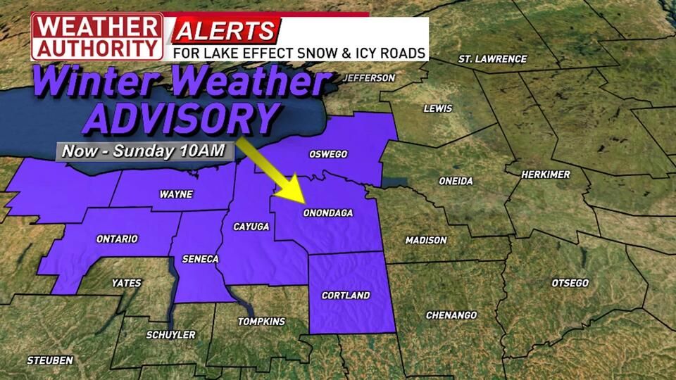 Winter Weather Advisories in effect this weekend for CNY due to lake ...