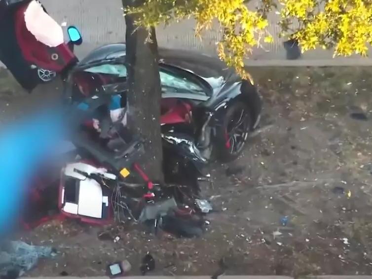 McLaren Luxury Sports Car Split in Half By Tree In Horrific Texas Crash