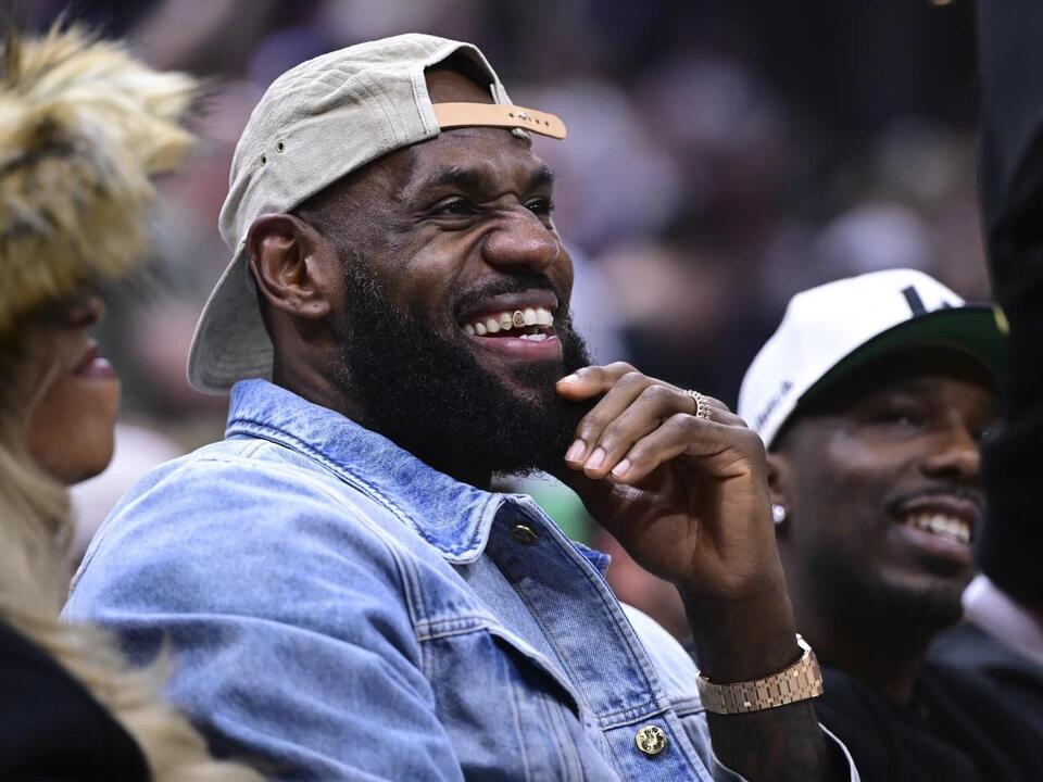 LeBron James attends Game 4 between Celtics and Cavaliers in Cleveland ...