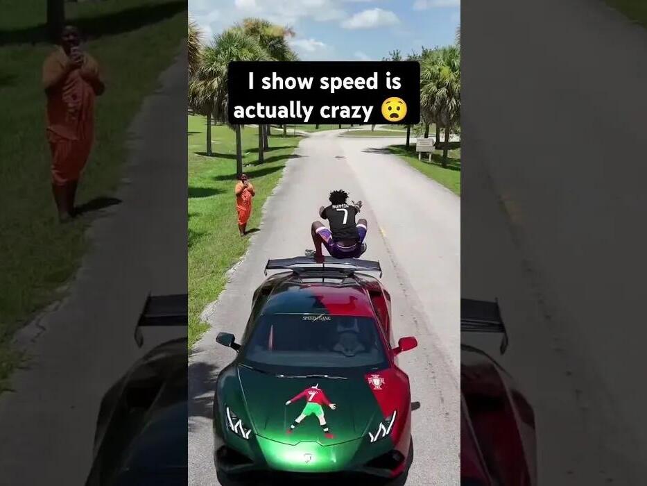 How did iShowSpeed jump over a speeding Lamborghini?