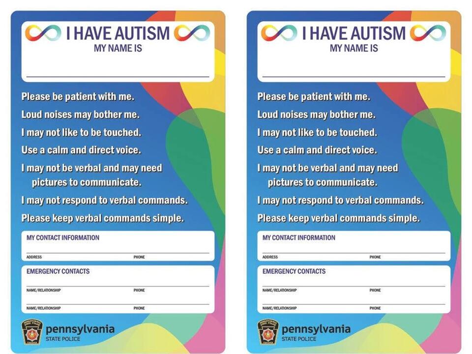 Pa. State police announce informational cards for autistic people