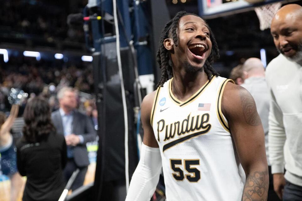 3/24/24 Utah State, Lance Jones laughs - NewsBreak