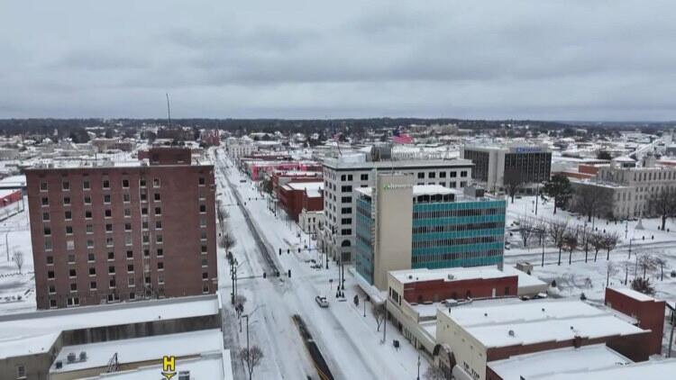 Drone footage shows snow in downtown Fort Smith - NewsBreak